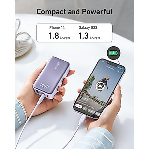 Anker Power Bank, Power IQ 3.0 Portable Charger with PD 30W Max Output (PowerCore 30W), 10,000mAh Battery Pack for iPhone 15/15 Plus/15 Pro/15 Pro Max, MacBook, Dell, Microsoft Surface, and More