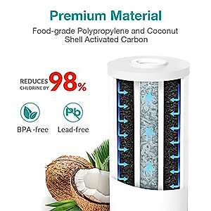 5 Micron 10" x 4.5" Sediment and Carbon Whole House Water Filters SimPure Replacement Cartridge for GE FXHTC, GXWH40L, RFC-BB / 155141-43, FC15B, HB18B, WRC25HD, WDGD-5005, W10-PR, W15-PR, 3-Pack