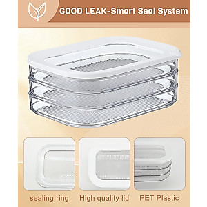 UIDUNI Japanese Deli Meat Container for Fridge with cold meat, Airtight Fridge Storage Sandwich Containers,Food Storage Boxes With Lid Meal Prep Containers For Cold Cuts,Salami,BPA Free,18.6oz 3pack