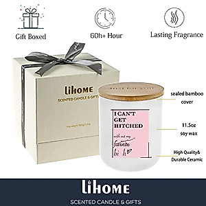 Lihome Bridesmaid Gifts - Maid of Honor Gifts, Bridesmaid Proposal Gifts, Will You Be My Bridesmaid, Funny Bridesmaid Scented Candles Handmade Ceramic Jar 11.5oz Natural Soy Wax(Sandalwood Rose)