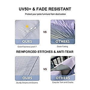 Outdoor Patio Furniture Cover, 420D Heavy Duty Waterproof UV-Resistant Snow Protection Patio Couch Cover for 9-13 Piece Rectangular/Oval Dining Tables, 124" L X 70" W X 27" H