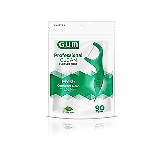 GUM Professional Clean Flossers, Fresh Mint, 90 Ct (Pack of 3)