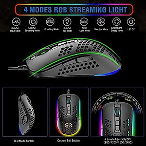 60% Gaming Keyboard and Mouse Combo,Personalized Keycap,RGB Backlit,Full NKRO,TKL Ergonomic Mechanical Keyboard+Rainbow Led Honeycomb Mice with 2400DPI Optical Sensor for PC/Mac (White-Blue Switch)