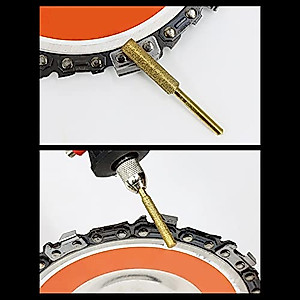 XIXIAN Diamond Chainsaw Sharpener Titanium Plated Burr Stone File Diamond Sharpening Wheels for Chain Saw Stone Jewerly Wood 12 Pcs 3/16 Inch