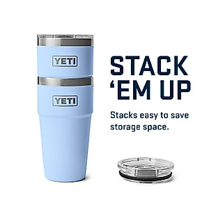 YETI Rambler 20 oz Stackable Tumbler, Stainless Steel, Vacuum Insulated with MagSlider Lid, Big Sky Blue