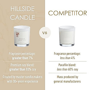 Hillside Candle Amber Vanilla Scented Candles, Single Wick Soy Candles, Luxury Candles, Scented Candles for Home, Vanilla Candle (9 oz)