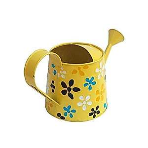 Metal Watering Can with Long Spout Indoor and Outdoor Garden Usage Watering Can for Plants Durable Water Sprayer for Home Balcony and Garden 2 L (Yellow)