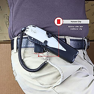 Modern Box Cutter, auto retract, blade vanishing technology, extra tape cutter at back, dual side edge guide, 1 blade depth setting, 2 blades and holster - Grey/Black Color 4500