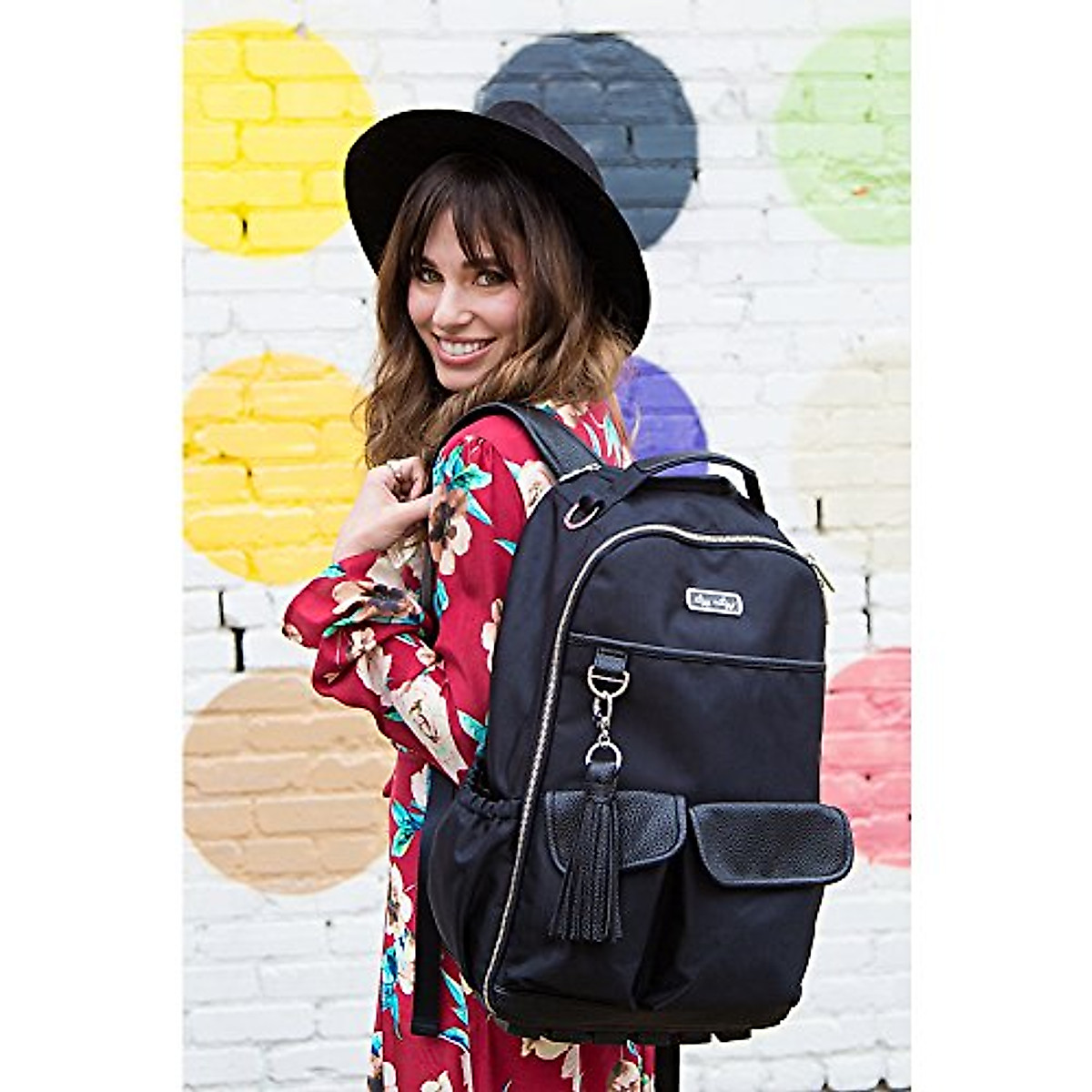 Itzy Ritzy Diaper Bag - Large Capacity Boss Backpack Diaper Bag Featuring Bottle Pockets, Changing Pad, Stroller Clips & Comfortable Straps, Coffee And Cream