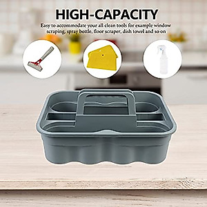 3- Compartment Cleaning Products Organizer, Plastic Cleaning Hand Tool Basket Cleaning Storage Basket Versatile Multiuse for Kitchen, Shoe Cleaning Box, Cleaning Products Organizer