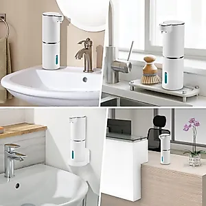 Automatic Foam Soap Dispenser Touchless: Rechargeable Soap Dispenser Wall Mount White