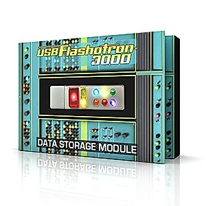 Retro USB Light Up Memory Stick, Flash Drive w/LED 1950's Retro Sci-fi Space Age Action and Totally Cool Storage/Gift Box (Matte Finish)