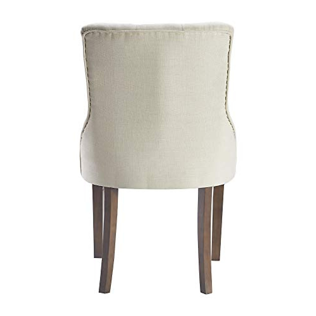 Finch Elmhurst Modern Button-Tufted Dining Chair, Elegant High Back Upholstered Fabric Accent, Set of Two, Cream