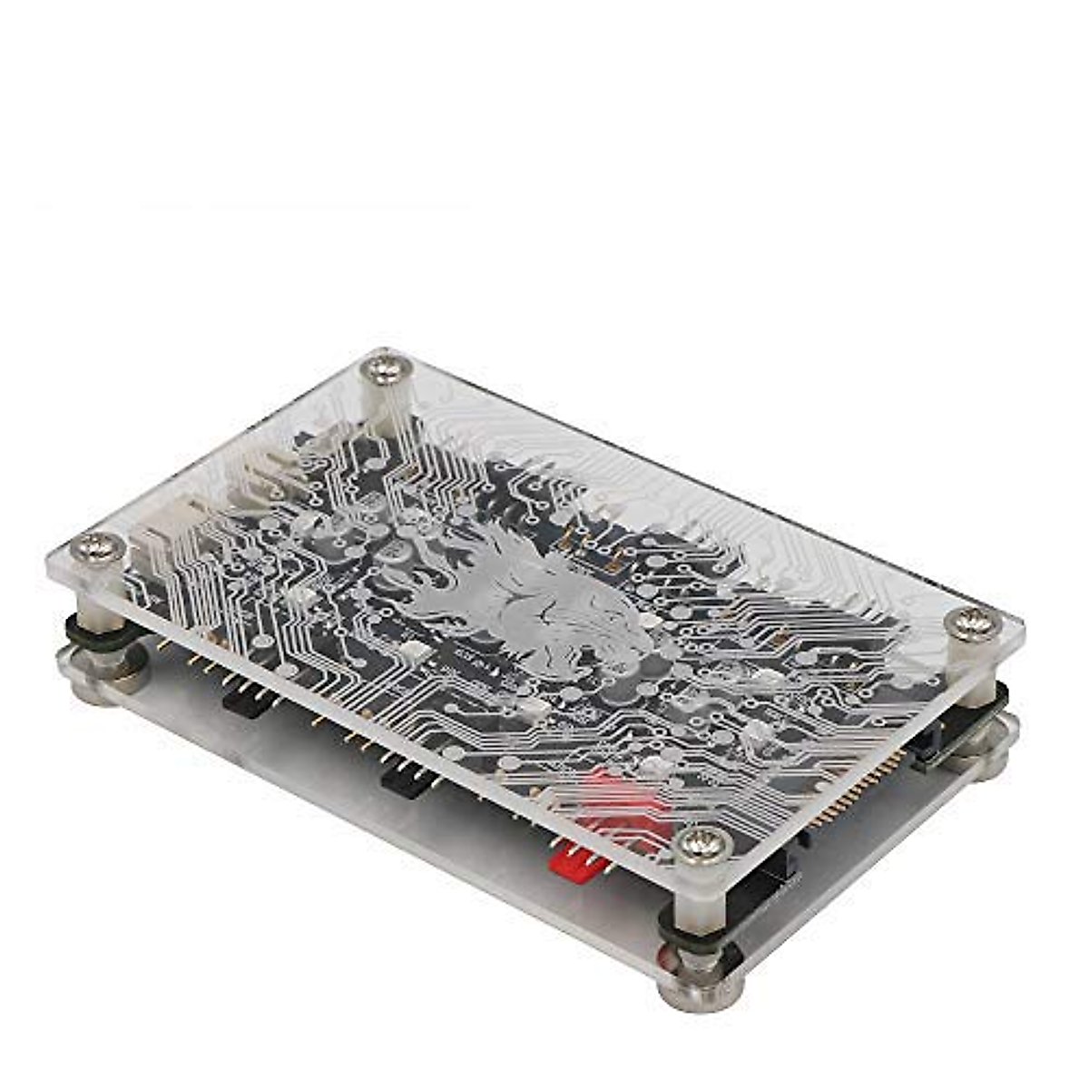 Newest Version 2 in 1 6-Ways 5V ARGB and 12V PWM DC Fan Hub with Acrylic Case and Magnetic Standoff for ASUS/MSI 5V 3Pin LED Controller