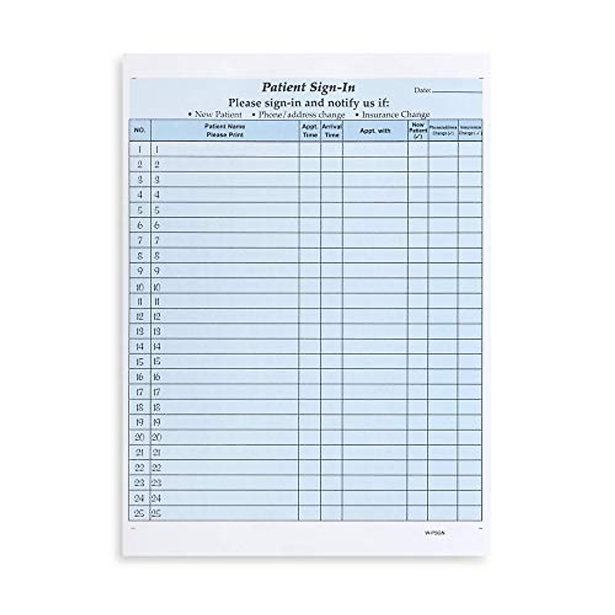 Blue Summit Supplies 125 Patient Sign in Sheets, HIPAA Compliant, Peel Off Adhesive Labels Carbonless 3 Part Forms with, for Privacy in Doctor, Medical, Dental Office, Blue, 125 Pack