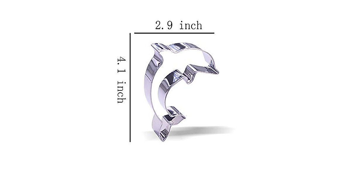 4 Inch Dolphin Cookie Cutter Stainless Steel - Perfect for Baking