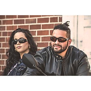 Birdz 3 Pairs of Padded Motorcycle Riding Glasses with Smoked, Clear & Yellow Lenses - Shatterproof Polycarbonate Lens, Maximum UV Protection, Scratch-Resistant Coating, Rubber Ear Pads