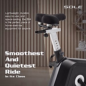 SOLE Fitness B94 2023 Model Light Upright Indoor Stationary Bike, Home and Gym Exercise Equipment, Smooth and Quiet, Versatile for Any Workout, Bluetooth and USB Compatible