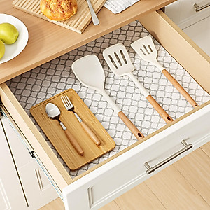 Cooyes Non Slip Refrigerator Liners, 2 in 1 Absorbent Fridge Liners and Fresh Mats Machine Washable, Refrigerator Shelf Liner for Glass Shelves Kitchen Cabinet Drawer Liners, 6 Pack, 12" × 24 "