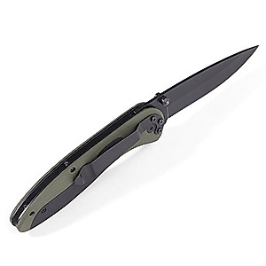 COOL HAND 6001GB-BS 3'' 440SS Steel Blade G10 Handle Liner Lock Pocket Knife, Black