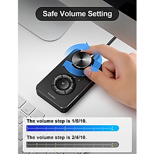Vaydeer Multimedia Controller Knob with Mic-Mute Function and Safe Volume Range Setting, USB C Port Audio Adjuster Volume Controller Compatible with Win 7/8/10/11 and Mac OS.