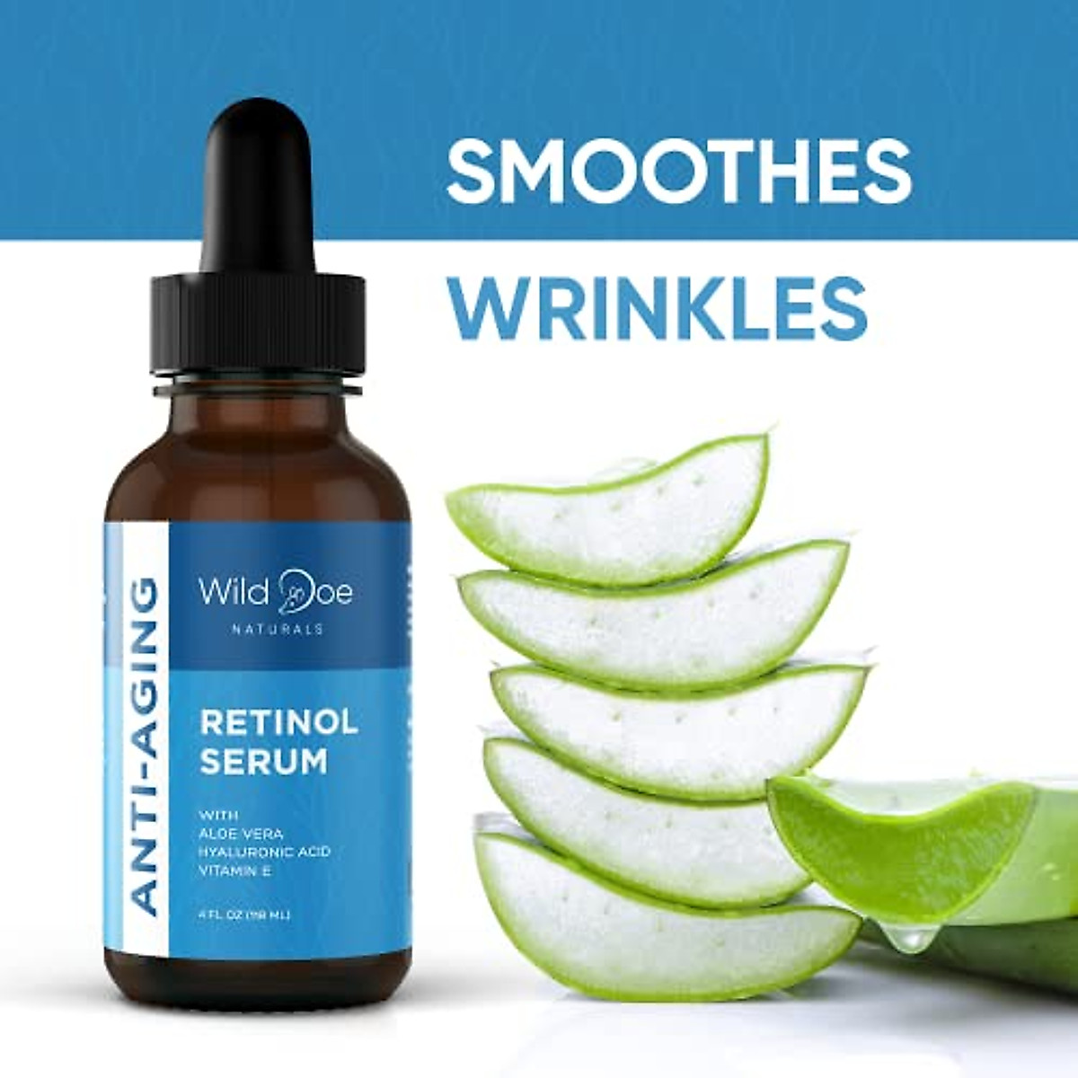 Retinol Serum for Face -Anti Aging Serum & Dark Spot Corrector w/ Hyaluronic Acid, Pure Aloe Vera Gel, Vitamin E Oil For Scars Treatment: Target Lines/Wrinkles, Boost Collagen, Aid Acne Treatment -4oz