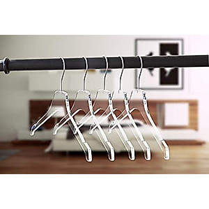 NAHANCO 9001750HU Equinox Premium Acrylic Shirt Hanger with Brushed Chrome Hook, 17", Clear (Pack of 12)