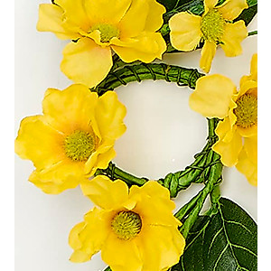 Worth Imports 5" Yellow Daisy, Set of 2 Candle Ring, Multicolor