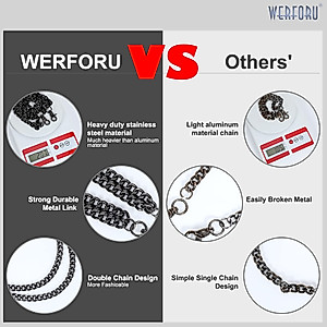 WERFORU Men Women Heavy Duty Wallet Chain Hip Hop Punk Jeans Chain Biker Motorcycle Keychain
