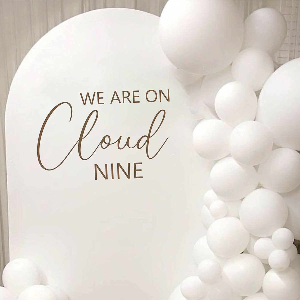 CANTLY We Are On Cloud Nine Wall Decal - Cloud 9 Baby Shower Decorations,Bachelorette Party Decorations, Bride To Be Party Supplies, Cute Baby Shower Decor, Bridal Shower, Engagement Photobooth Backdrop(On Cloud 9 Sticker)