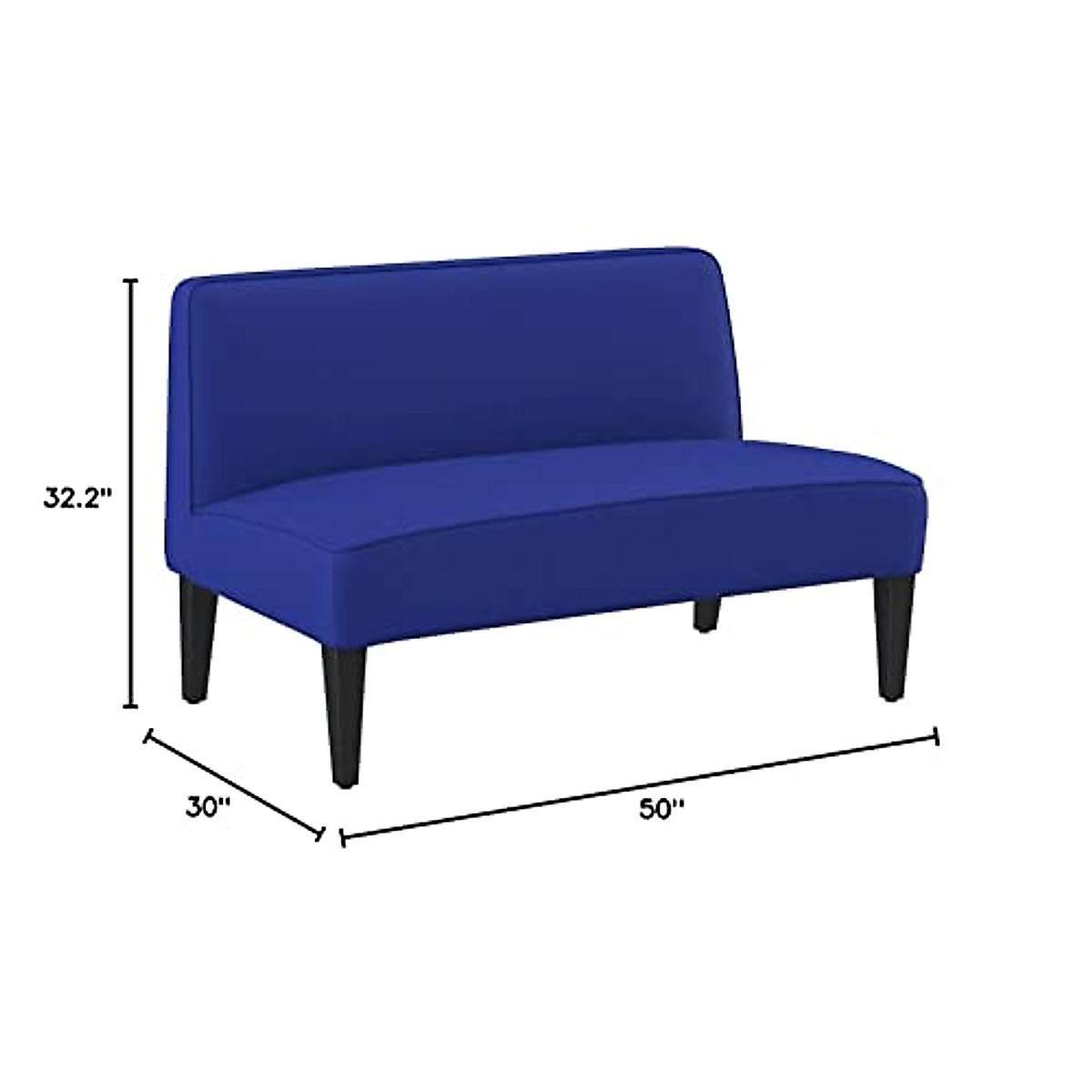 Christopher Knight Home Dejon Fabric Loveseat, Royal Blue, Dimensions: 30.00”D x 50.00”W x 32.20”H