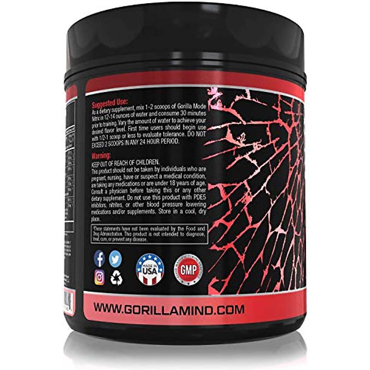 Gorilla Mode Nitric Stimulant Free Pre-Workout – Best Tasting and Most Effective Stimulant Free Pre-Workout/Massive Pumps · Vasodilation · Power / 646 Grams (Bombsicle)