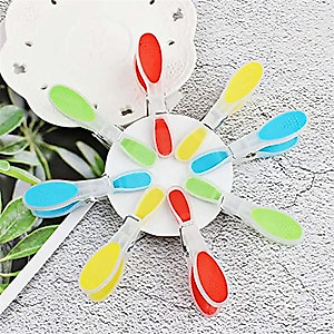 Ellylian 12Pcs Colorful Plastic Clothespins, Heavy Duty Laundry Clothes Pins Clips With Springs, Air-Drying Clothing Pin Set
