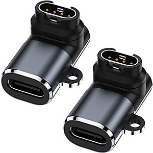 USB C 90 Degree Adapter (2 Pack), Garmin Watch Charger to USB Type C Cable Converter for Garmin Fenix 7 7S 7X 6 6S 6X 5 5S 5X, Forerunner 945 45 45S 245 Music, Instinct 1/2/2S/Tide and More