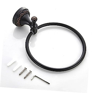 Black Towel Holder Black Towel Ring Towel Rack Black Vintage Black Bronze Brushed Towel Ring Round Black Towel Rack