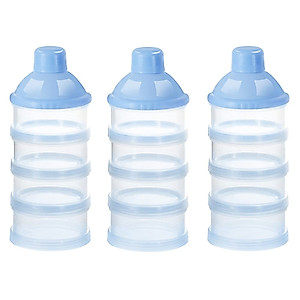 Accmor Formula Dispenser On The Go, 4 Compartments Stackable Formula Container for Travel, Baby Milk Powder Kids Snack Container, BPA Free ﻿