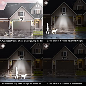 EverBrite Solar Lights Outdoor, Motion Sensor Security Lights, IP65 Waterproof Adjustable Bright Flood Lights for Garden Yard Garage Patio Pathway, Pack of 2