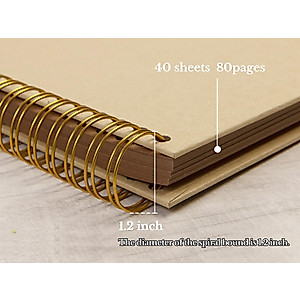 potricher 12 x 12 Inch Large DIY Scrapbook Photo Album 80 Pages Thick Kraft Blank Yellow Paper Memory Book for Wedding and Anniversary Family (Yellow, 12 Inch)