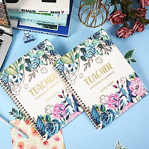 Teacher Planner 2023-2024 - 2023-2024 Weekly & Monthly Lesson Plan Book, July 2023 - June 2024, 8" x 10", Academic Planner 2023-2024 with Twin-Wire Binding for Teachers - Ink-painting Roses