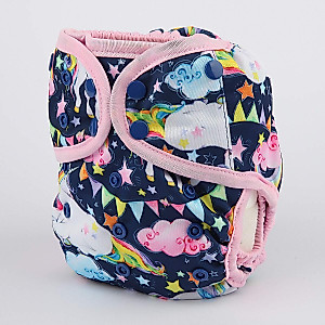One Size Cloth Diaper Cover Snap with Double Gusset (Rainbow)