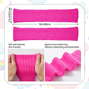 Moon Wood Womens Leg Warmers 80s Juniors Neon Ribbed Knitted Long Socks for 80s Eighty's Party Sports Yoga