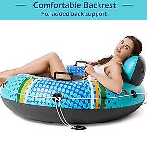 Jasonwell Inflatable River Tube Float - Heavy Duty River Float Pool Floats Lake Premium Water Tubes for Floating Recreational River Raft Lounge Floaties with 2 Cup Holders for Adult