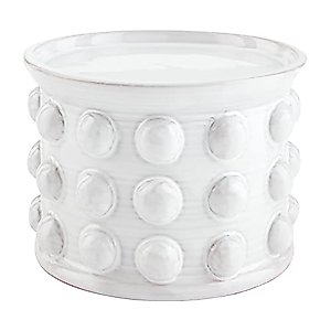 Mud Pie Beaded Pillar Holder, White