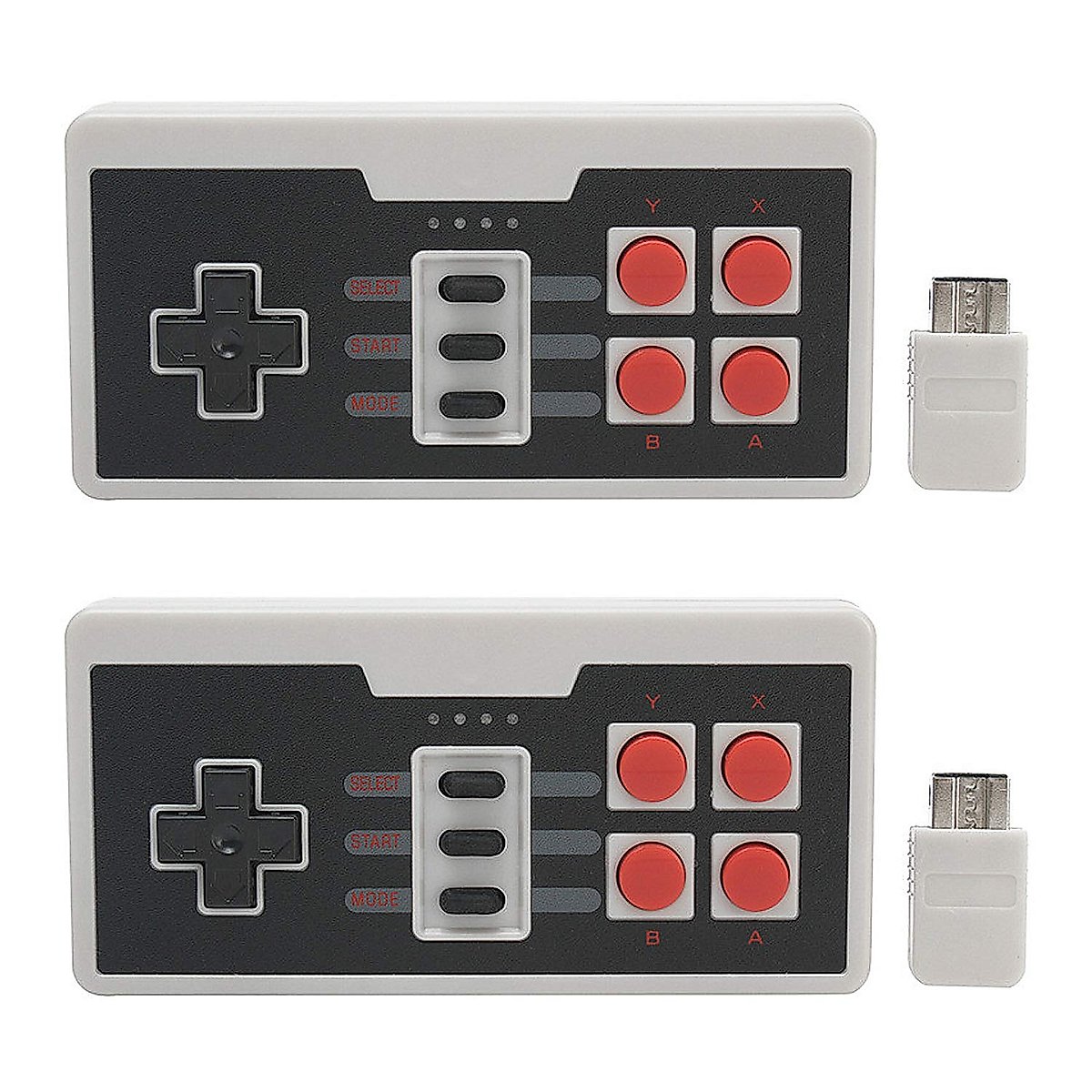 Wireless Controller NES Classic Edition - with Build in Rechargeable Batter, Wireless Range up to 10 Meters, Wireless Gamepad for Nintendo Mini Edition (2 Packs)