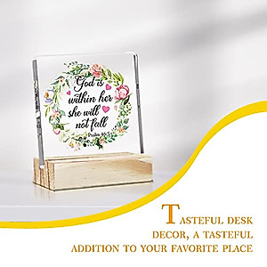 Inspirational Christian Gifts with Bible Verses and Prayers Religious Gifts for Women Men, Prayer Room Decor, Easter Gift Christmas Gifts, Desk Decor Gifts Made in Acrylic Wood Stand - JY274
