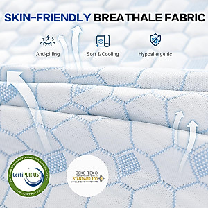 Tripub Cooling Gel Mattresses,10 Inch Queen Size Mattresses in a Box, Memory Foam Mattress for Support & Improve Sleep Mattresses, Pressure Relief, Medium Firm (Cooling 10 inch, Queen (U.S. Standard))