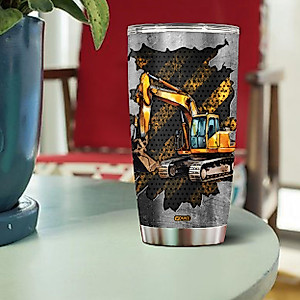 WONWIX Heavy Equipment Operator Gifts for Men Women Christmas Birthday Fathers Mothers Day Valentine 20oz Insulated Stainless Steel Coffee Cup Travel Mug Tumbler Gift for Husband