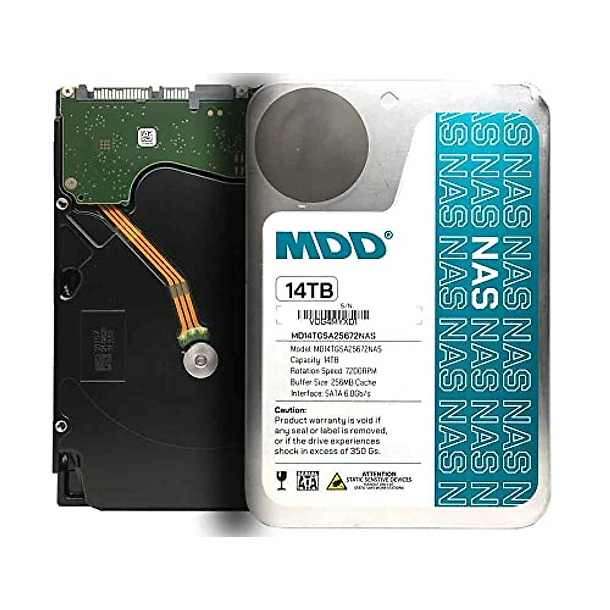MDD (MD14TSATA25672NAS) 14TB 7200 RPM 256MB Cache SATA 6.0Gb/s 3.5" Internal NAS Hard Drive - 5 Years Warranty (Renewed)