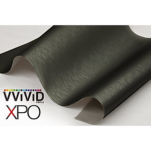 VVIVID Black Brushed Steel Vinyl Wrap Roll with Air Release Technology (3ft x 5ft)