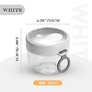 WEIRUIFANZHI 4Pcs 20oz Overnight Oats Plastic Jars with Lids and Spoons Leak-proof Yogurt Fruit Oatmeal Salad Containers with Foldable Scoops Portable Oatmeal Dessert Capacity Breakfast Cups